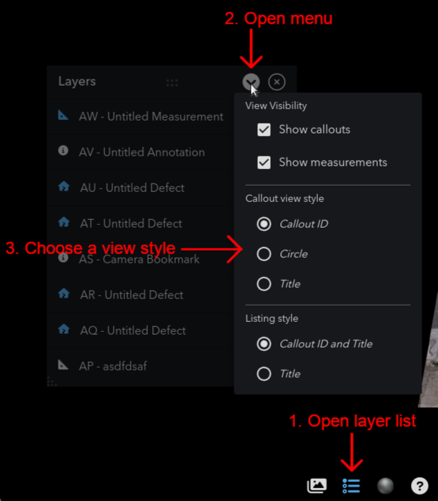 Callout View Style Circle Title And Callout Id Nira Help Center
